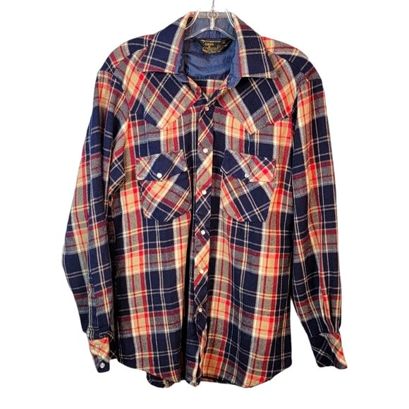kmart | Tops | Kmart Sportsman Vintage 7s Plaid Country Farmcore Pearl ...